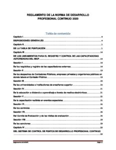 Reglamento de la Norma de Desarrollo Profesional Continuo 2020 - IMCP