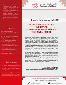 AGAFF 02 / INFORMACIÓN SOBRE SU SITUACIÓN FISCAL ISSIF (PARTE 1) - IMCP