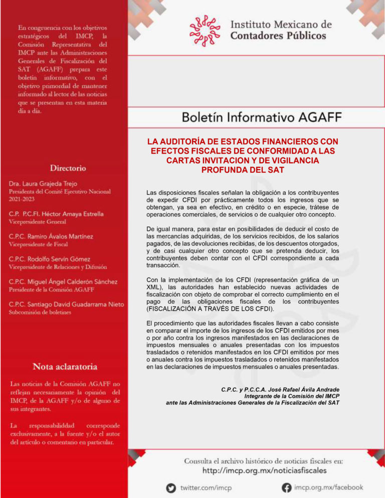 AGAFF 01 / LA AUDITORÍA DE ESTADOS FINANCIEROS CON EFECTOS FISCALES DE ...
