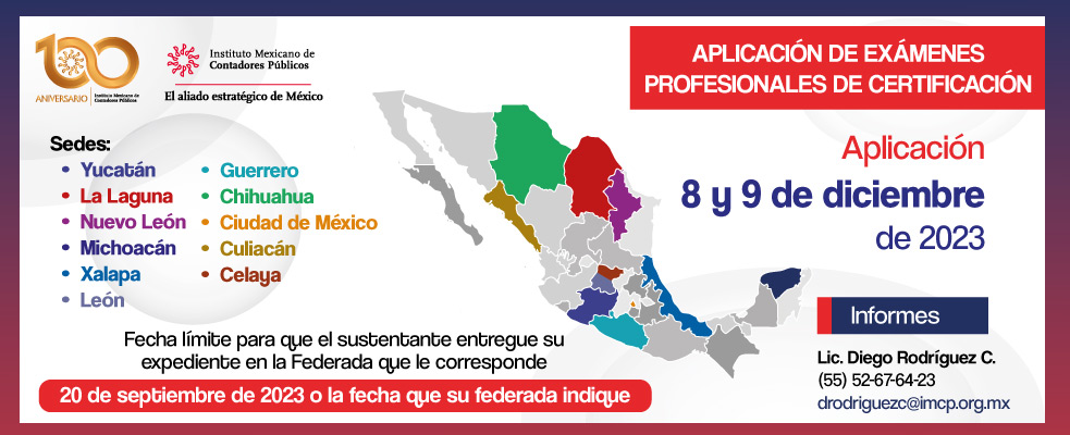 Fechas y sedes de los Exámenes Uniformes de Certificación 2023