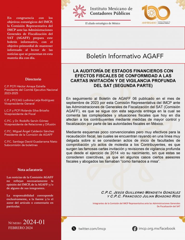 AGAFF 04 / INFORMACIÓN SOBRE SU SITUACIÓN FISCAL ISSIF (PARTE 2) - IMCP