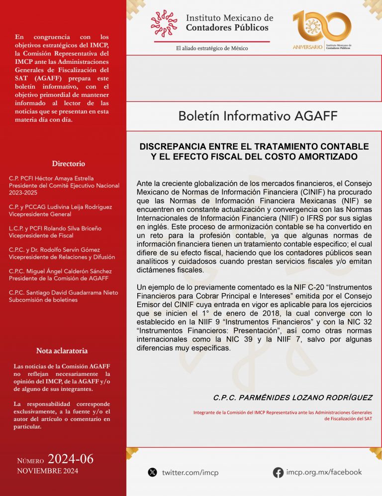 AGAFF 04 / INFORMACIÓN SOBRE SU SITUACIÓN FISCAL ISSIF (PARTE 2) - IMCP